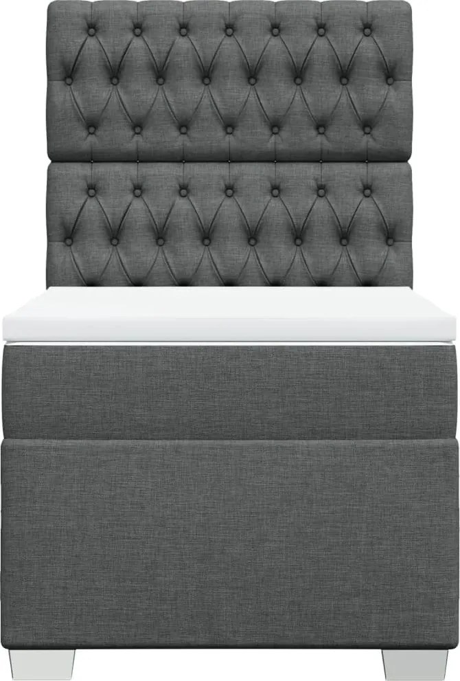 Box spring postel s matrací tmavě šedá 90x200 cm textil 3290379