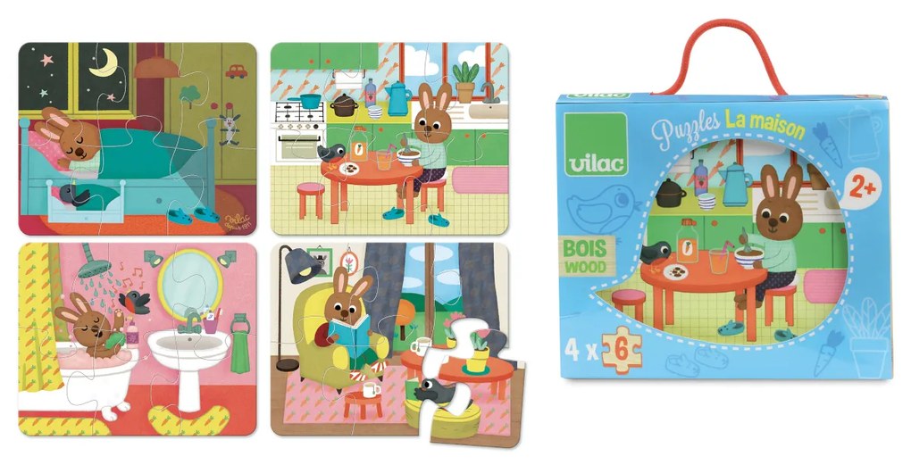 Vilac Dřevěné puzzle Dům