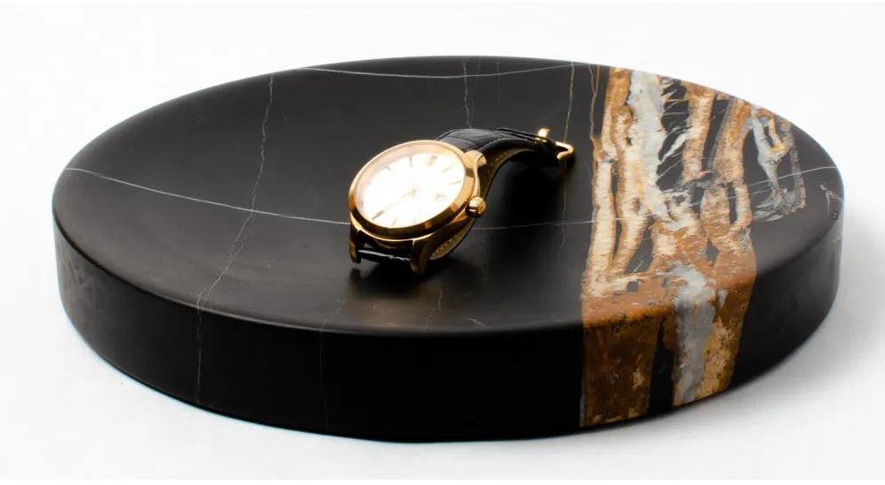 Luxusní mramorový odkládací podnos Pau Marble Sahara Noir 27cm