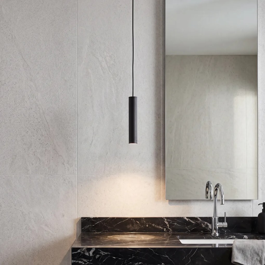 Designové závěsné svítidlo černé GU10 50mm IP44 - Tuba