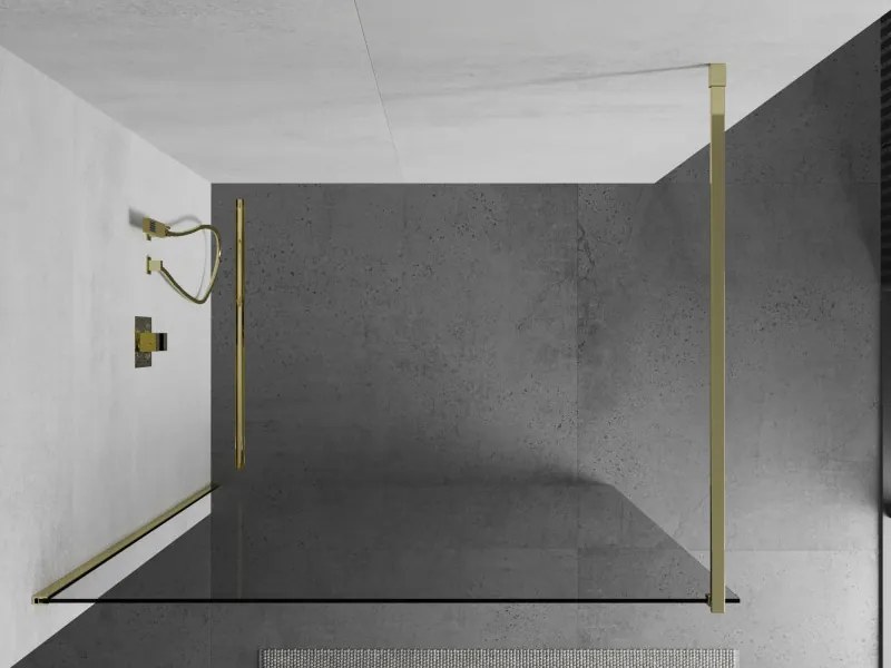 Mexen Kioto sprchová zástěna WALK-IN 8mm, 60x200 cm, sklo čiré/zlatý profil, 800-060-101-50-00