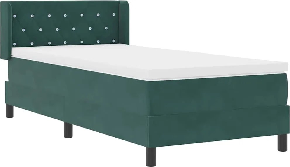 Postel s boxspringem s čelo Tmavě zelená 200 x 90 cm samet 3341399