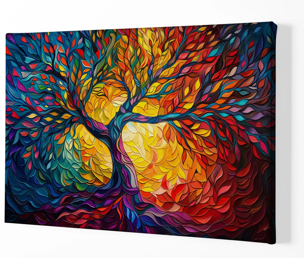 Obraz na plátně - Strom života Listy do větru FeelHappy.cz Velikost obrazu: 120 x 80 cm