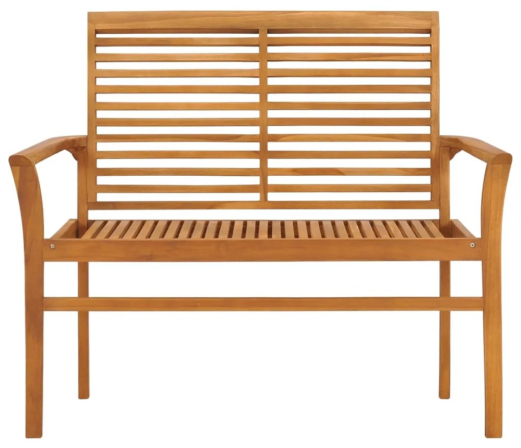 Zahradní lavice se zelenou poduškou 112 cm masivní teak,  3062669