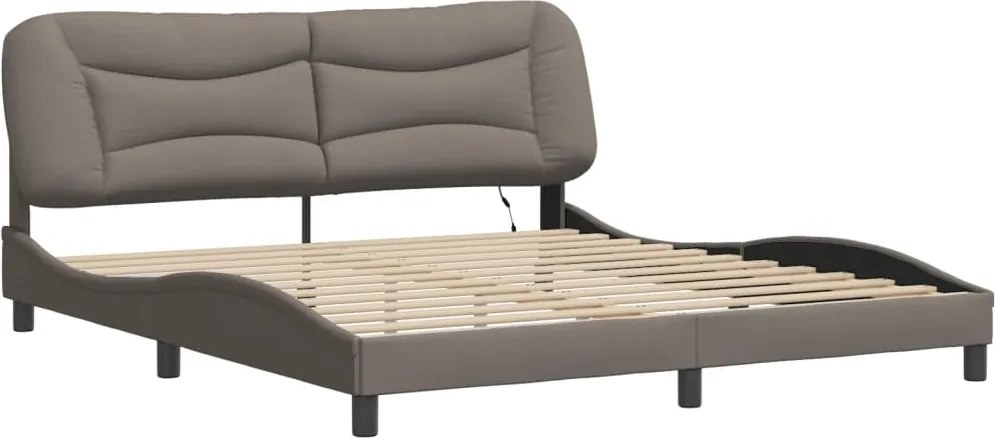 Rám postele s LED bez matrace Hvar Taupe 180x200 cm Látka 3213722