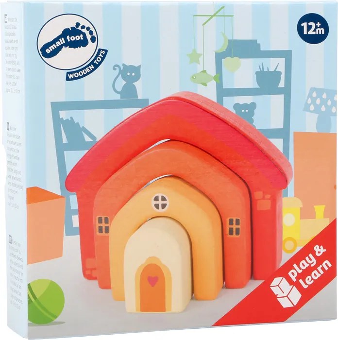 small foot Motorická hračka dřevěný skládací domeček