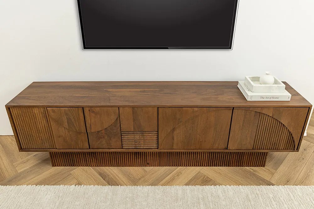 Designový TV stolek Movement 200 cm hnědé mango
