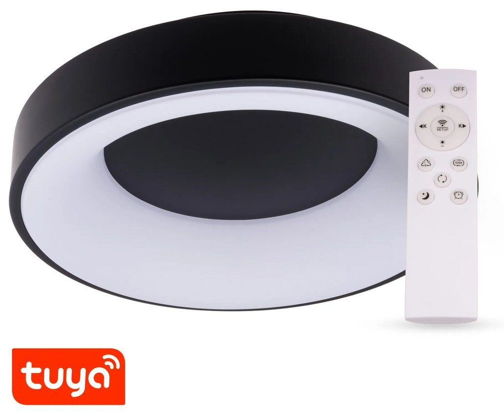 T-LED SMART Tuya LED svítidlo ZULU 60W CCT kulaté černé SMART Tuya LED svítidlo ZULU 60W CCT kulaté černé