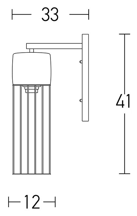 Zambelis 1661 nástěnné svítidlo z betonu, 1xE27, 41cm