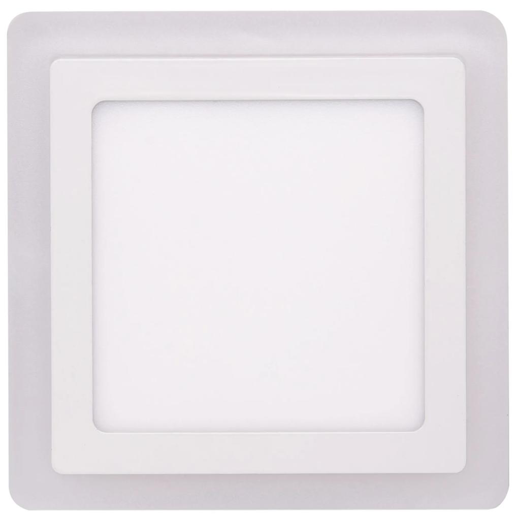 Bílý vestavný LED panel hranatý 195 x 195mm 12W+4W podsvícený