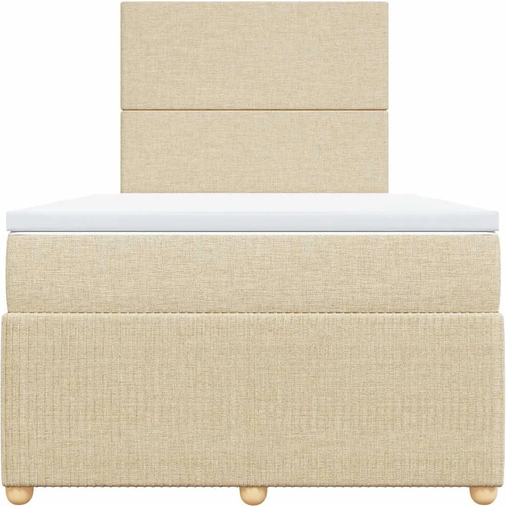 Box spring postel s matrací krémová 120x200 cm textil 3294321