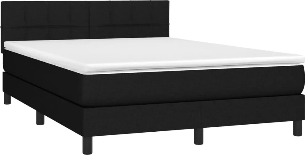 Box spring postel s matrací černá 140 x 190 cm textil 3140051