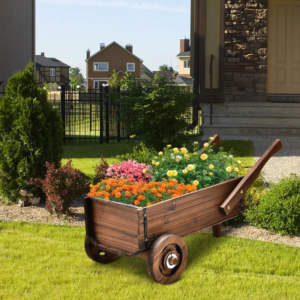 Costway Plant Cart Dekorativní květinový vozík s kolečky – 81 × 40 × 38,5 cm