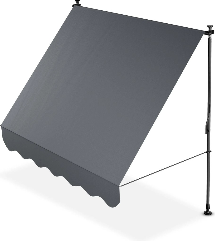Juskys Rozpěrná markýza Kapstadt s klikou Barva: šedá, Velikost: 150 × 120 cm