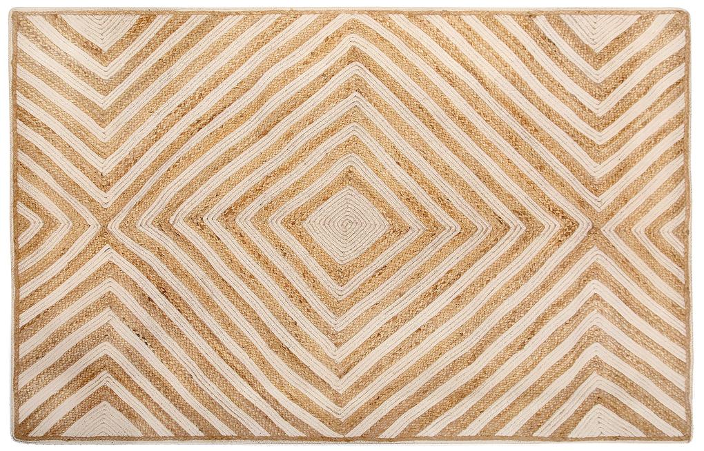 Bavlněný koberec 140 x 200 cm béžový PIRLI Beliani