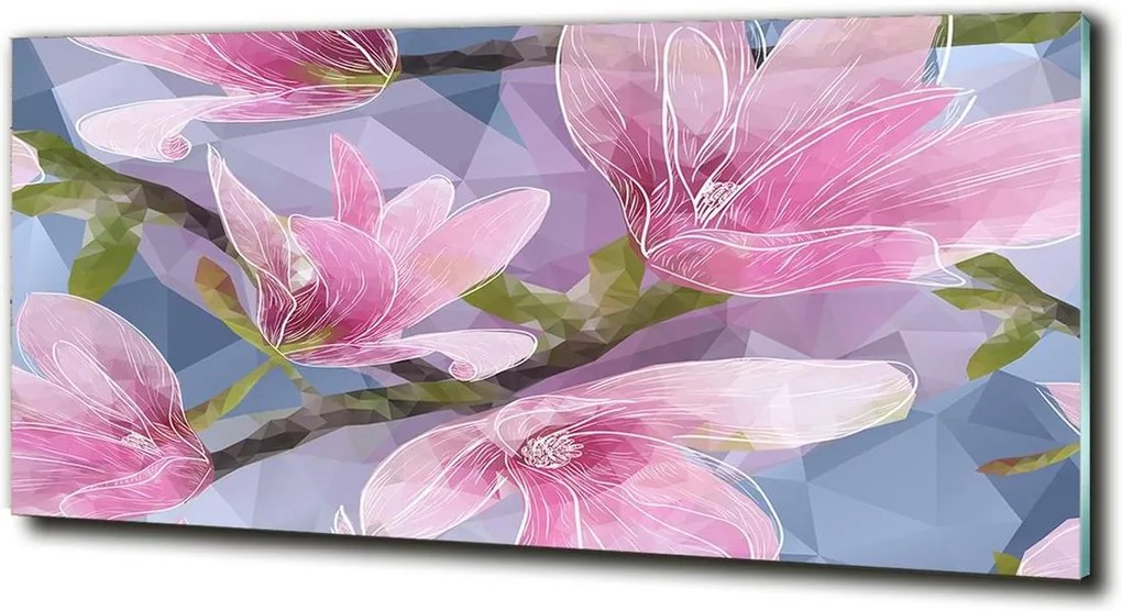 Foto obraz sklo tvrzené Růžová magnolie