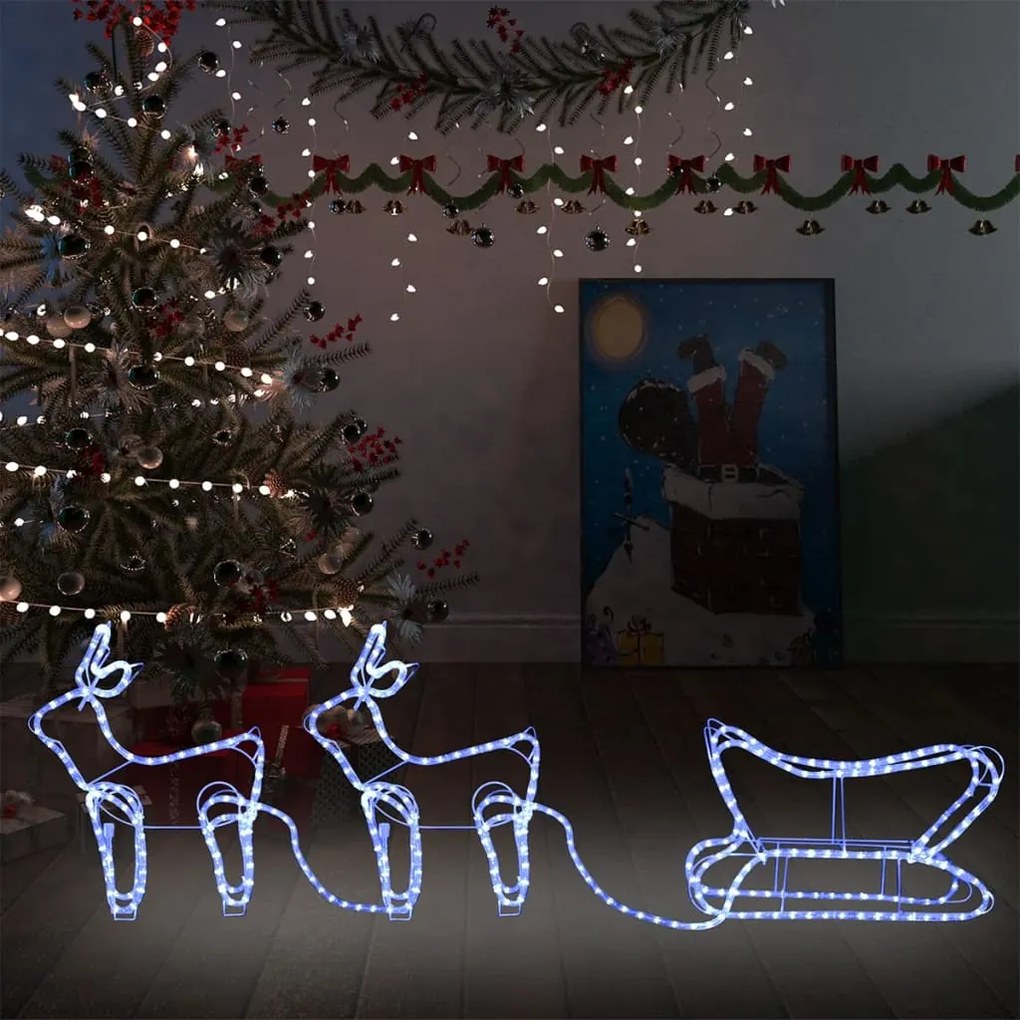 Vánoční dekorace sobi a sáně venkovní 576 LED diod 329811