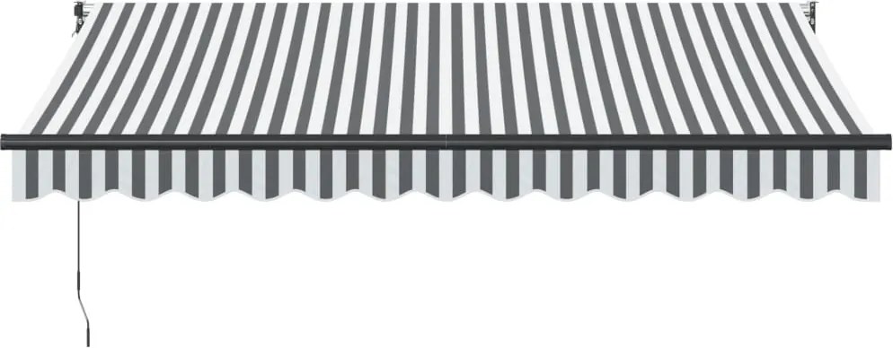 Zatahovací markýza antracitová a bílá 3,5x2,5 m textil a hliník 3216109