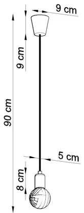 Lustr SOLLUX Diego 1 E27 1x60W bez zdroje SL.0572 černá