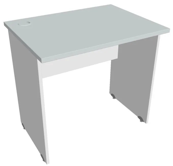 Stůl pracovní rovný 80 cm - Hobis Gate GE 800 Dekor stolové desky: šedá, Dekor lamino podnože: bílá