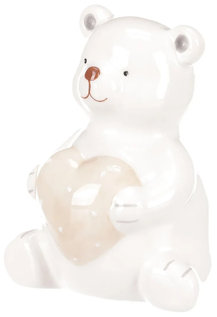 Medvídek keramický, držící srdce KER415-S