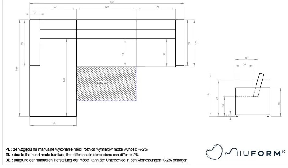 Krémová rozkládací modulární rohová pohovka s úložným prostorem (levý roh) Lulu – Miuform