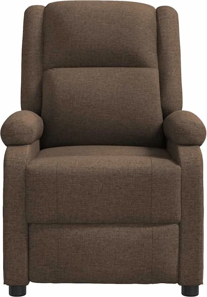 Polohovací křeslo hnědé textil 340183