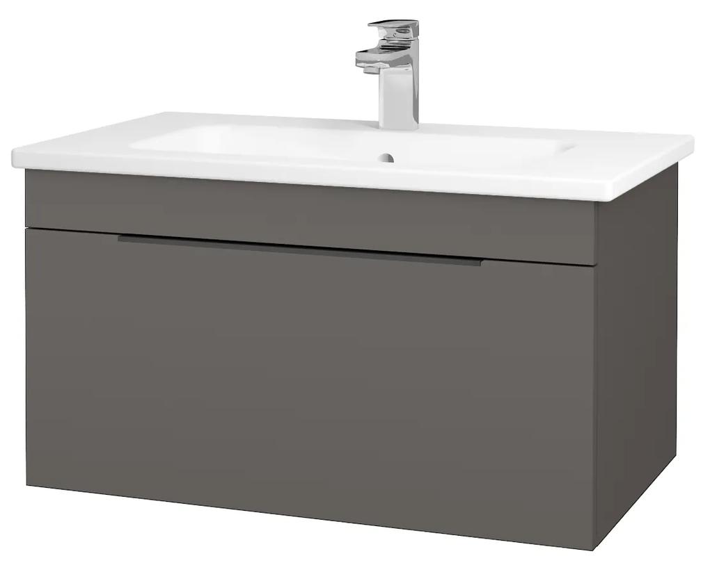 Dřevojas Koupelnová skříň ASTON SZZ 80 Varianta: N01 Bílá lesk / Úchytka T05 / D16 Beton tmavý