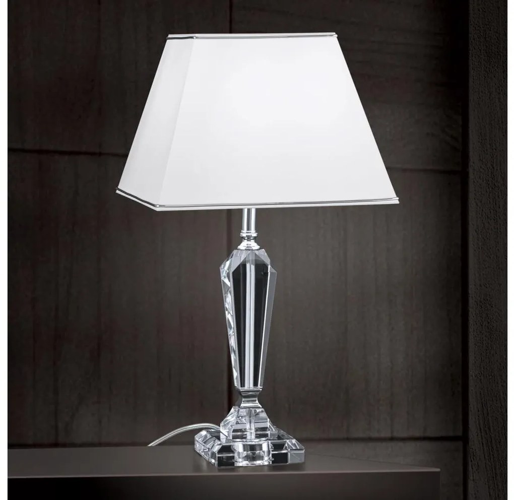 Orion LA 4-1201 - Křišťálová stolní lampa VERONIQUE 1xE27/60W/230V bílá/čirá