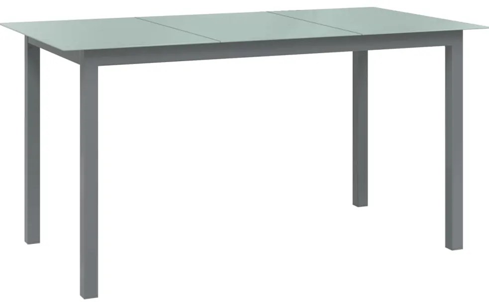 Zahradní stůl světle šedý 150 x 90 x 74 cm hliník a sklo 312204