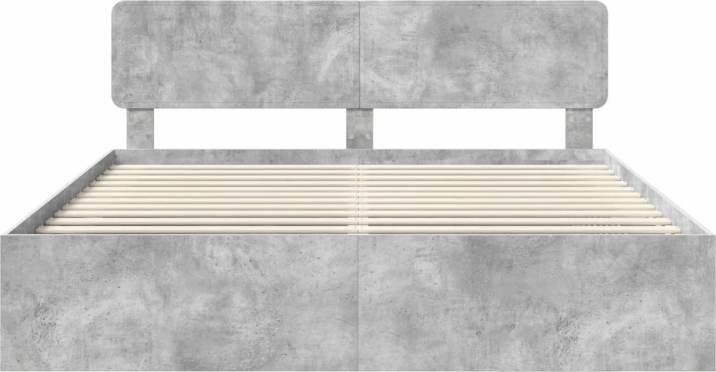 Rám postele s čelo Beton 180 x 200 cm Masivní borové dřevo 3412045