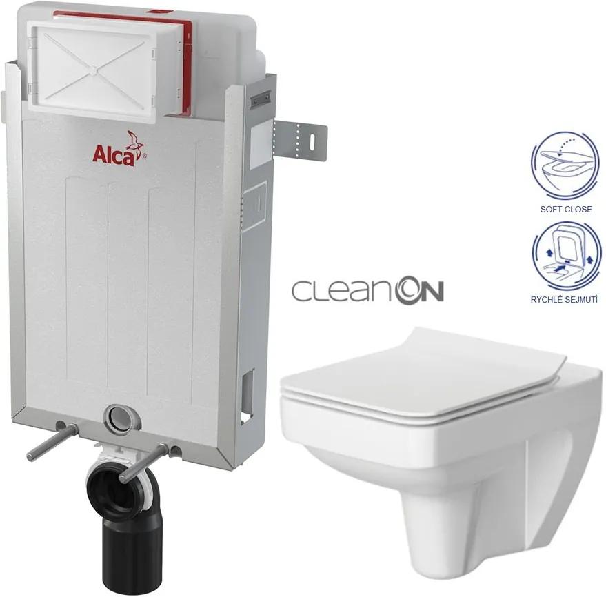 AKCE/SET/ALCAPLAST - SET Renovmodul - předstěnový instalační systém + WC CERSANIT CLEANON SPLENDOUR + SEDÁTKO AM115/1000 X SP1