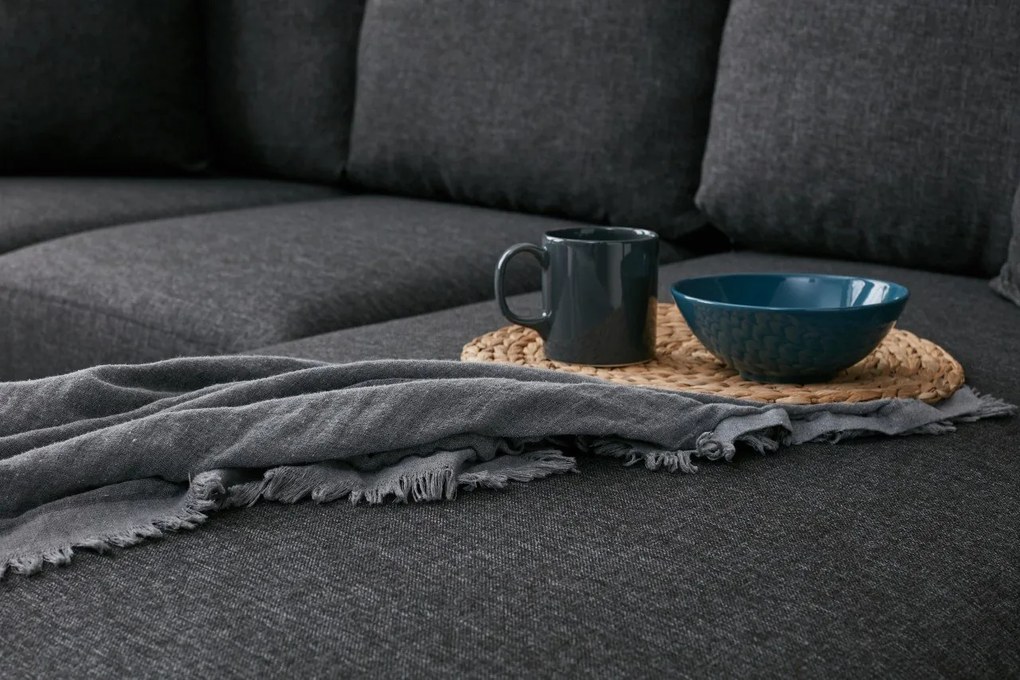 Hanah Home Rohová pohovka EVA antracitová levá