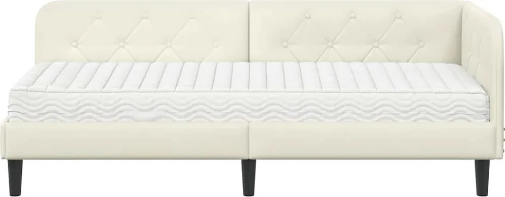 Rohový rám postele Krémová 80 x 200 cm samet 3394141