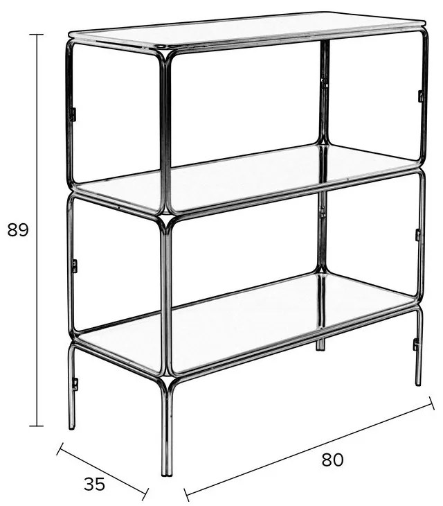 Černá/ve zlaté barvě kovová knihovna 80x89x35 cm Liah – White Label