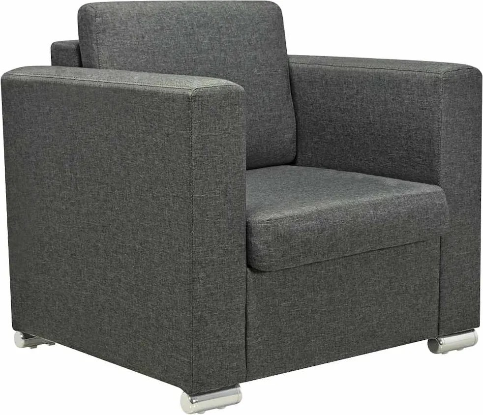 Křeslo tmavě šedé textil 243582