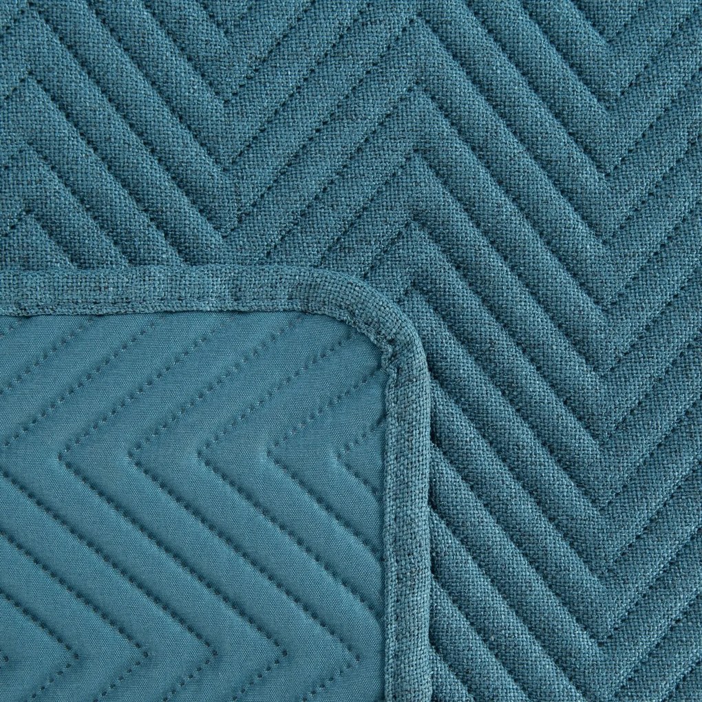 PŘEHOZ NA POSTEL LEN 3 200X220 CM MODRÁ