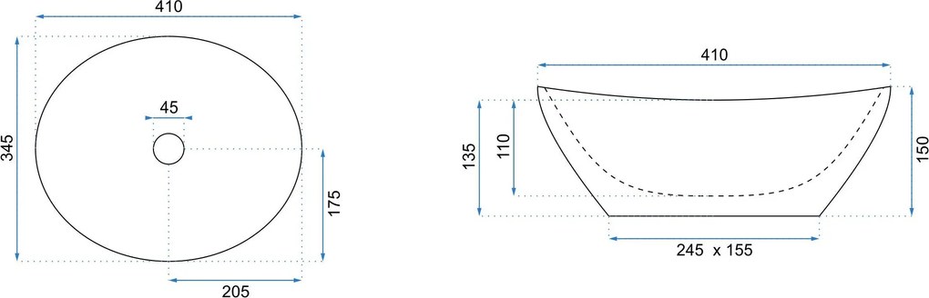 Rea Sofia, umyvadlo na desku 41x34,5x15 cm, imitace kamene-béžová matná, REA-U6360