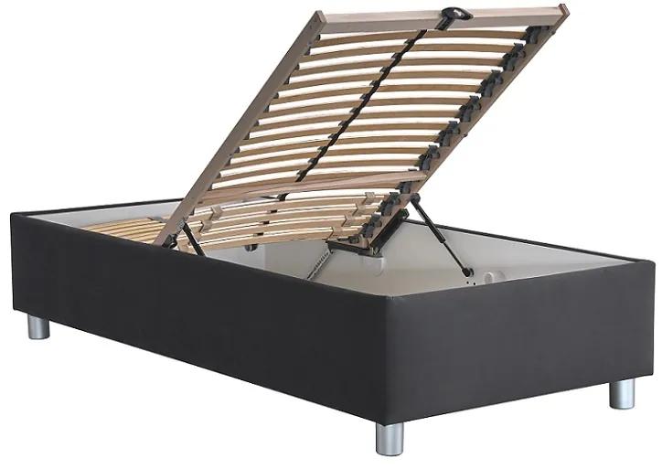 BLANÁŘ Zvýšená čalouněná postel s úložným prostorem NEPTUN 90x200, béžová