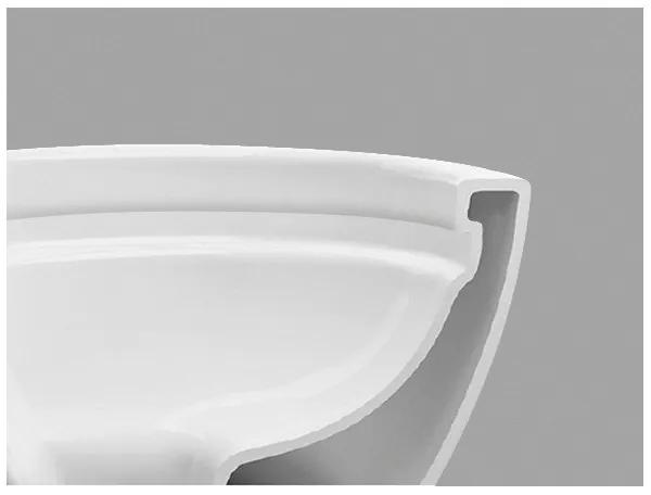 WC set OVALE BASSO RIMLESS: závěsné WC se sedátkem, duofix, podložka, tlačítko chrom lesk, OLKLT053ER007