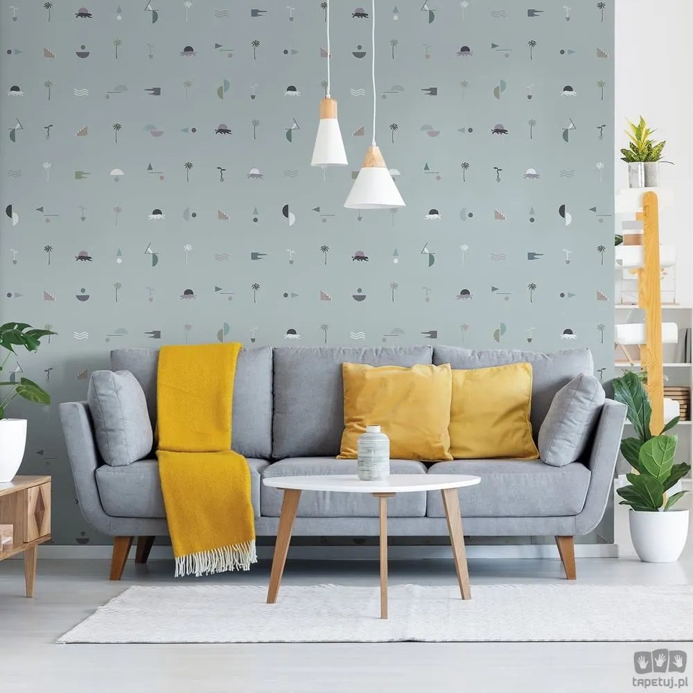 Modrá vliesová tapeta s palmami, pantery 6510-1, 106x300cm, Batabasta, ICH Wallcoverings