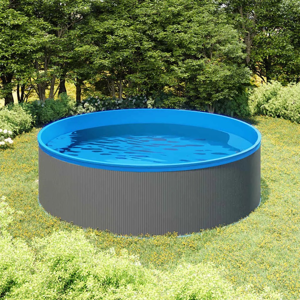 vidaXL Nadzemní bazén se závěsným skimmerem a čerpadlem 350x90 cm [3070801] Barva: Šedá