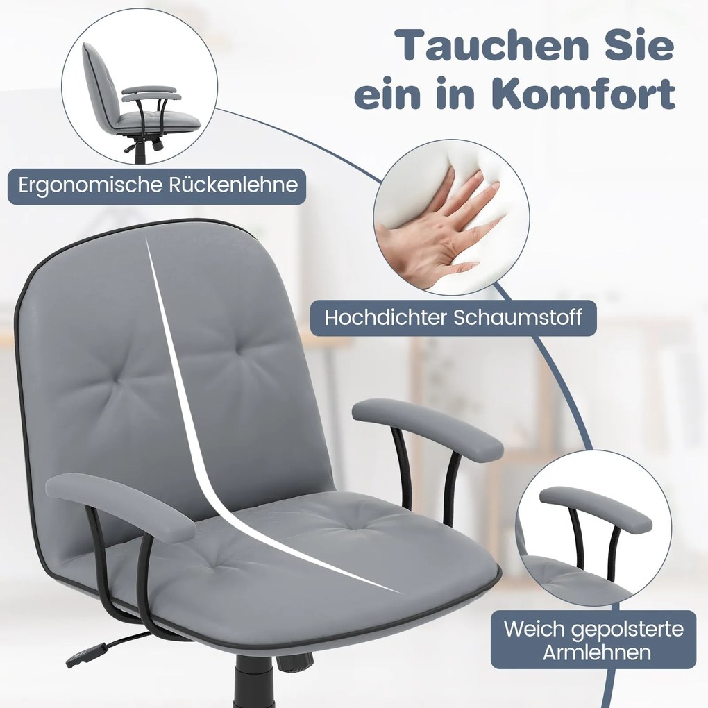 Costway Kancelářská židle ergonomická psací židle z umělé kůže s polstrovanými