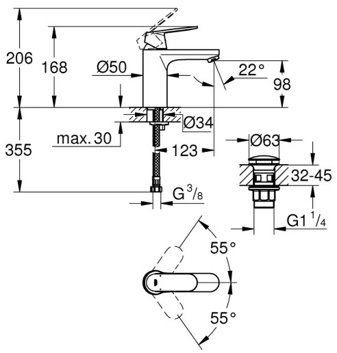 GROHE 23926000 - Umyvadlová baterie DN 15 velikost M lesklý chrom