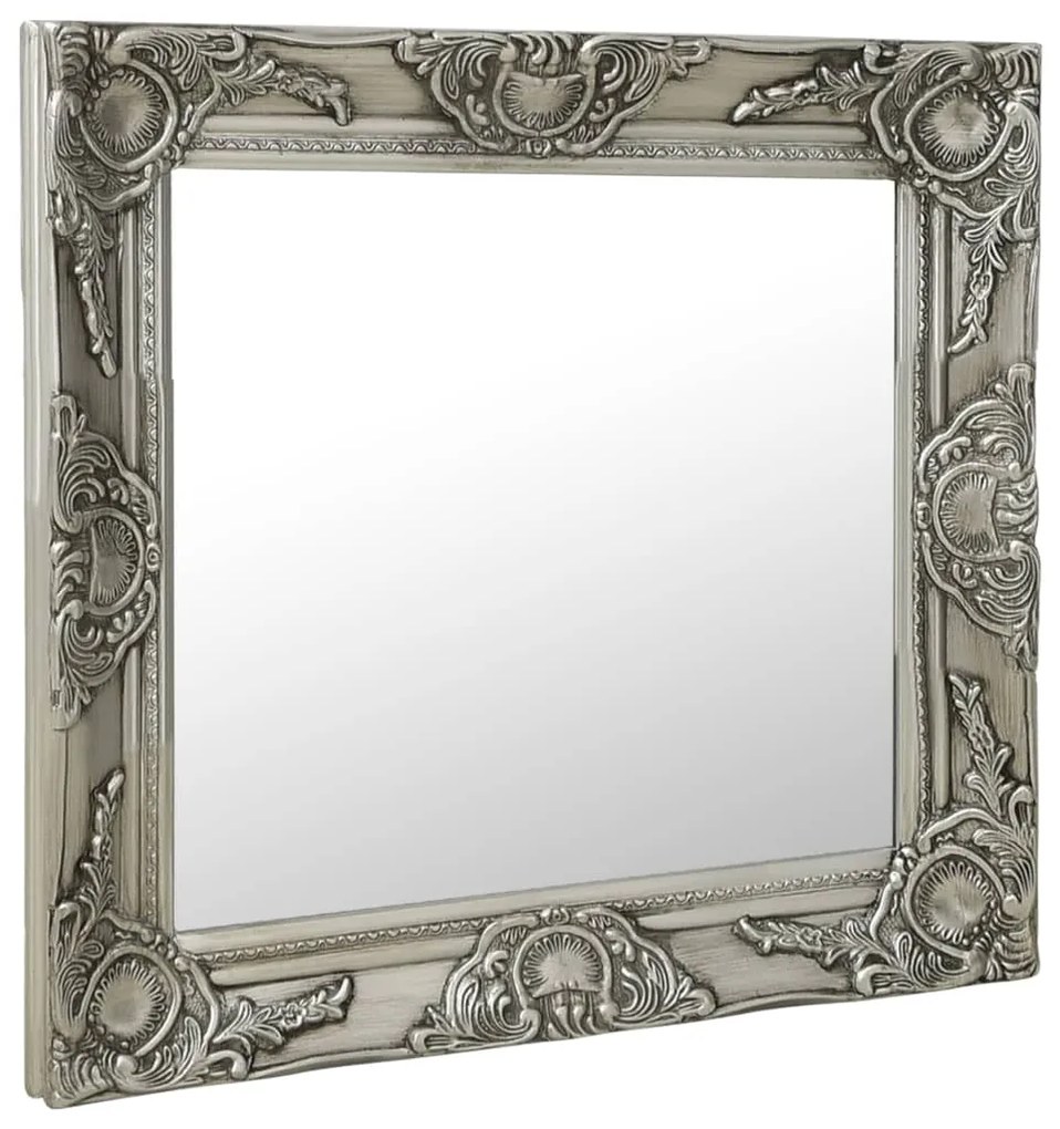 Nástěnné zrcadlo barokní styl 50 x 50 cm stříbrné - Default Title