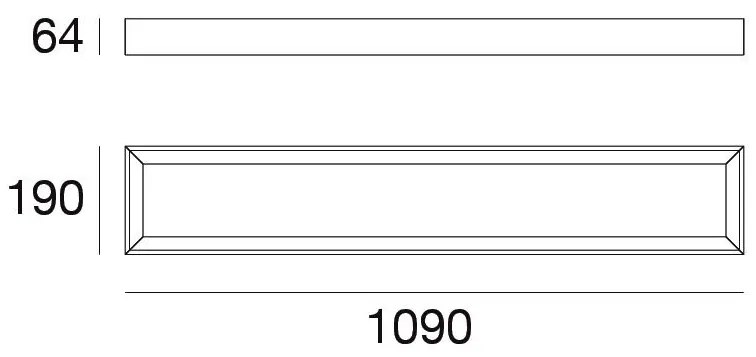 Linea Light CA009DBBMDI Tara dimmable, černé stropní svítidlo, 42W LED 2700K stmívatelné phase-cut, 109x19cm