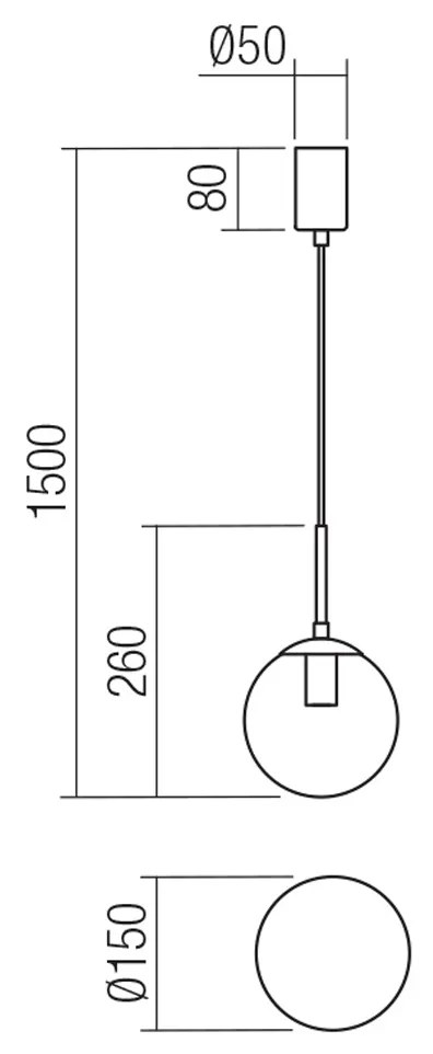 Smarter 01-3164 závěsné svítidlo Global, pískově černé, 1xE14, ø15cm