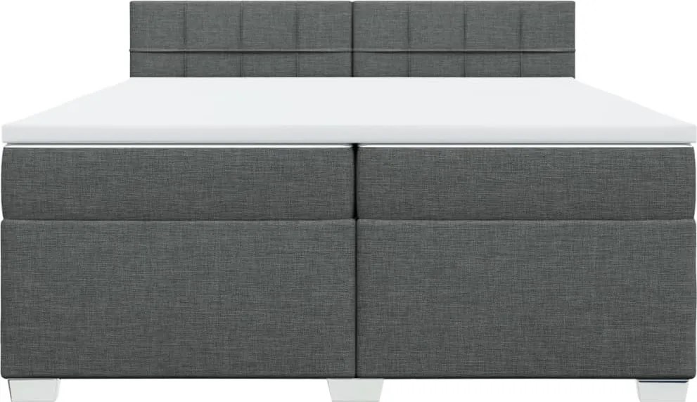 Box spring postel s matrací tmavě šedá 200x200 cm textil 3285996