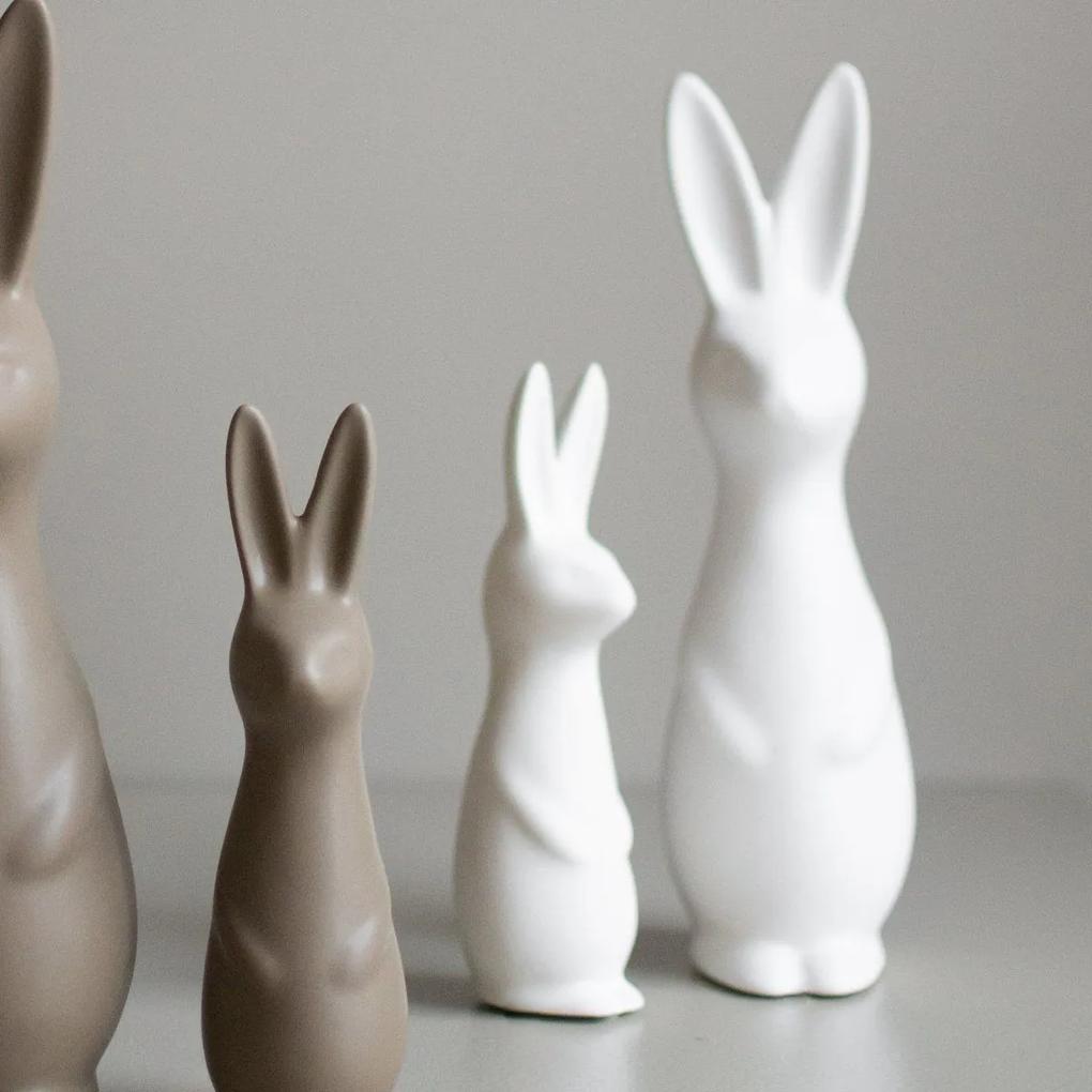 DBKD Velikonoční dekorace Swedish Rabbit White - small, bílá barva, keramika