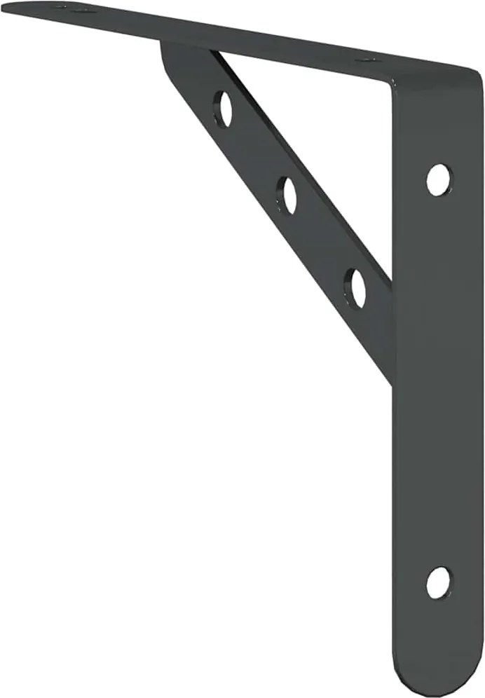 Policové držáky 4 ks 23,5 x 2,5 x 15,5 cm černé nerezová ocel 30303